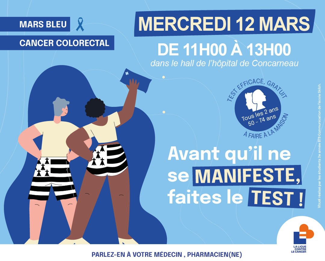 Mars bleu : le mois du dépistage du cancer colorectal – Site de la ville de Concarneau